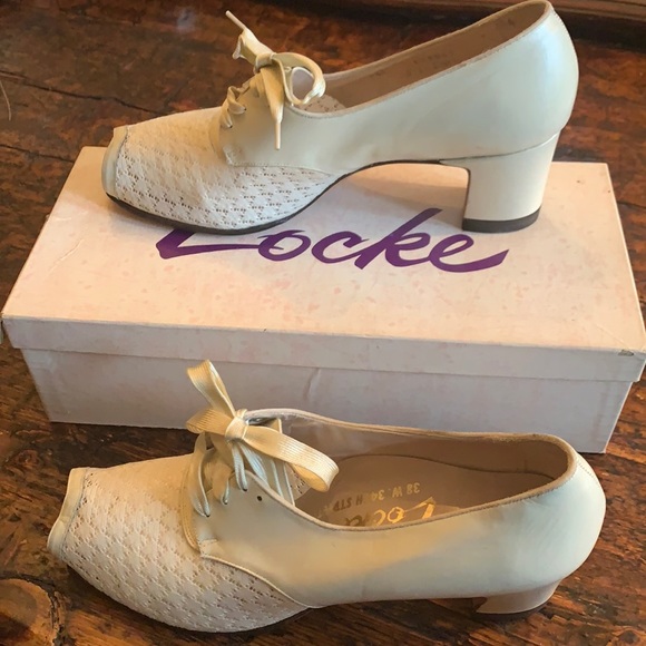 Dr. Locke | Shoes | Dr Locke Nos Nwb Vintage Mesh Leather Heels | Poshmark